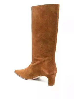 Staud 60mm Wally Suede Boots - Neutrals