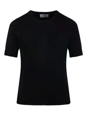 BEYOU Short-sleeve Round-neck Jumper - Black