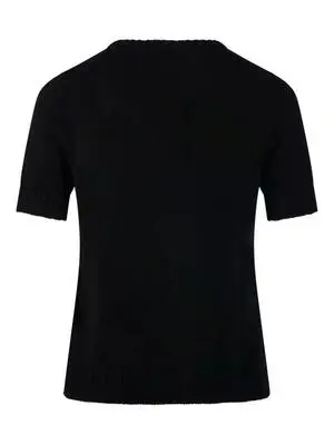 BEYOU Short-sleeve Round-neck Jumper - Black
