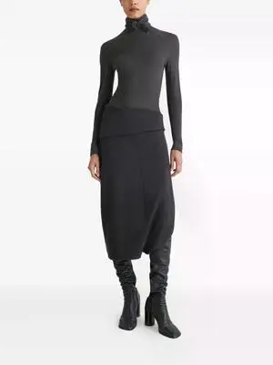 LEMAIRE Neck-tie Long-sleeve Top - Grey