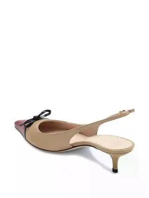Valentino Garavani 60mm Slingback Bow Pumps - Neutrals