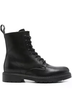 NEROGIARDINI Lace-up Combat Boots With Zip Detail - Black