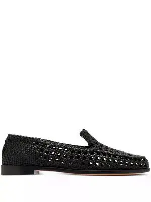 Dragon Diffusion Woven Leather Loafers