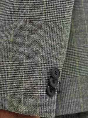 Hugo Checked Single-breasted Blazer - Grey