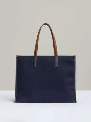 REISS Lola Canvas Logo Tote Bag