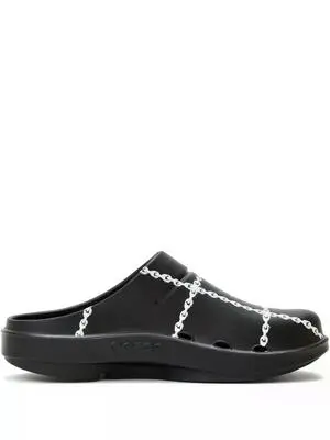 Undercover Chain-print Flat Mules
