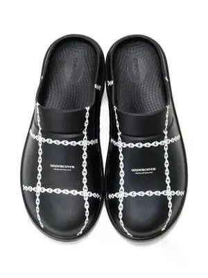 Undercover Chain-print Flat Mules
