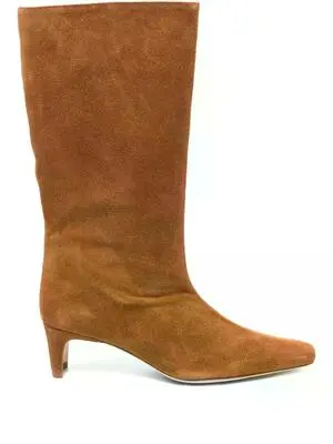 Staud 60mm Wally Suede Boots - Neutrals