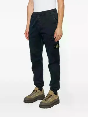 Stone Island Elasticated-cuff Cargo Trousers - Blue