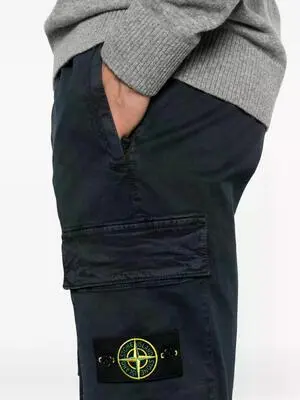 Stone Island Elasticated-cuff Cargo Trousers - Blue