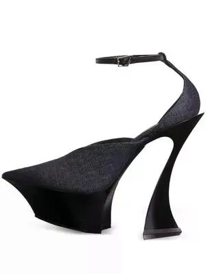 MUGLER Ankle-strap Mules