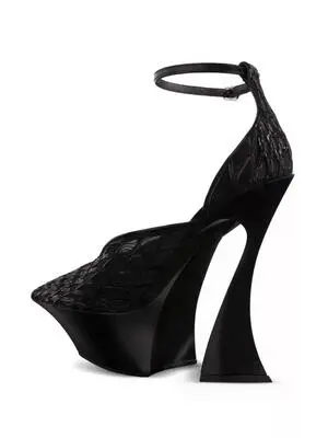 MUGLER Embellished Sculpted Mules