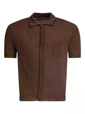 RAKKI Polka-dot Button Shirt - Brown