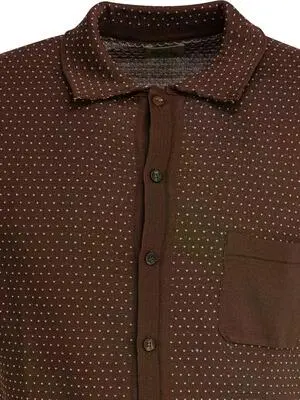 RAKKI Polka-dot Button Shirt - Brown