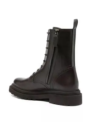 Brunello Cucinelli Lace-up Platform Combat Boots - Brown