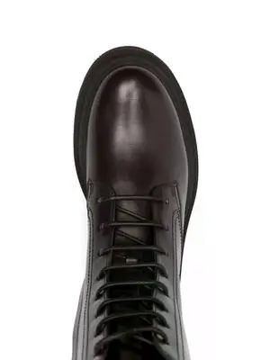Brunello Cucinelli Lace-up Platform Combat Boots - Brown
