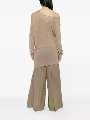 RUOHAN Cobia T-shirt With Asymmetric Design And Long Sleeves - Neutrals