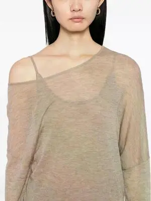 RUOHAN Cobia T-shirt With Asymmetric Design And Long Sleeves - Neutrals