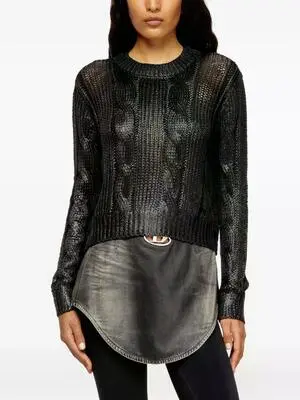 DIESEL® Cable-knit Sweater - Black
