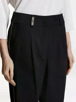 Peserico Pleated Side-stripe Trousers