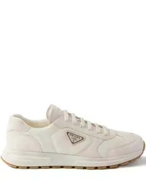 Prada Prax Suede And Re-nylon Lace-up Sneakers - Neutrals