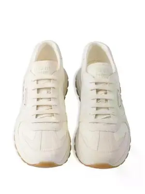Prada Prax Suede And Re-nylon Lace-up Sneakers - Neutrals