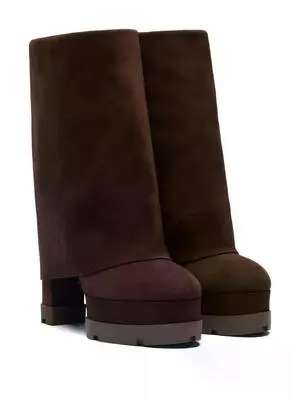 Casadei Fold-over Platform Boots - Brown