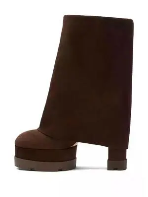 Casadei Fold-over Platform Boots - Brown
