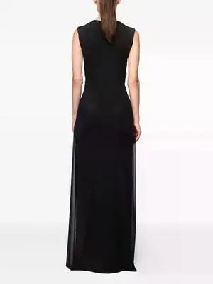 ATU BODY COUTURE Cross-panel Pleated Maxi Dress - Black