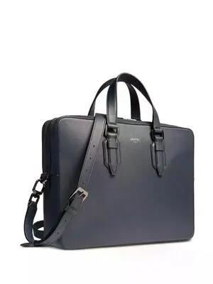 LANCEL Leather Laptop Bag With Buckle Detail - Blue