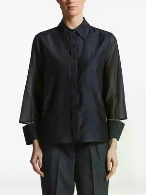 Peserico Sheer-paneled Shirt - Blue