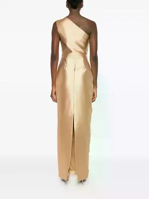 Solace London Kira One-shoulder Maxi Dress - Neutrals