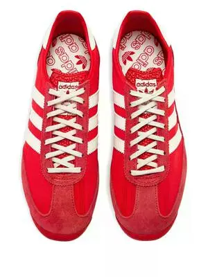 Adidas Three-stripes Leather Low-top Sneakers - Red