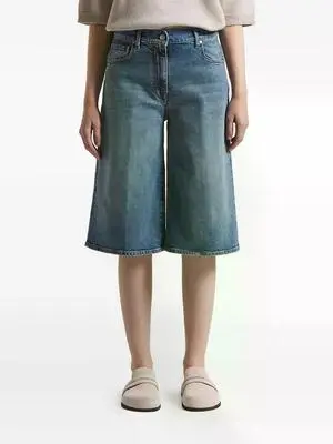 Peserico Denim Knee-length Shorts - Blue