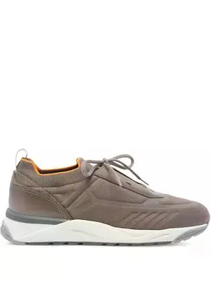 Santoni Knitted Lace-up Sneakers - Brown