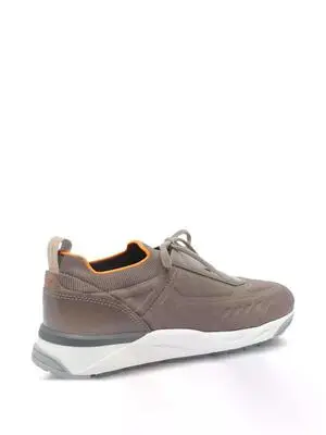 Santoni Knitted Lace-up Sneakers - Brown