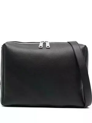 Fendi Large Palladium-logo Zip Shoulder Bag - Black