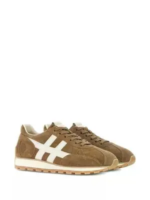 Hogan H-detail Suede Sneakers - Brown