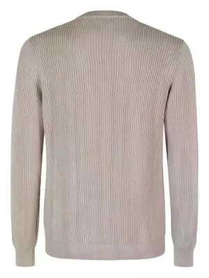 ROBERTO COLLINA Ribbed Knit Crew-neck Sweater - Neutrals