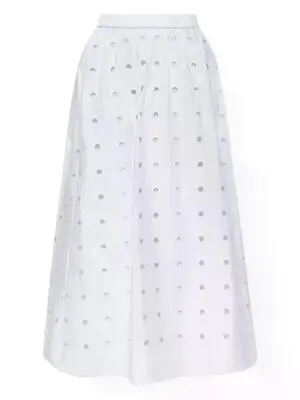 Posse Open-cut Dots A-line Midi Skirt