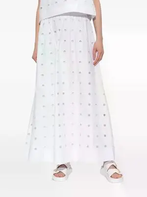 Posse Open-cut Dots A-line Midi Skirt