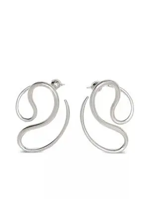 PANCONESI Curved-line Earrings - Silver