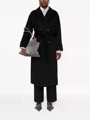 THE DYNAMIS STUDIO Belted Double-breasted Coat - Black