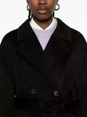 THE DYNAMIS STUDIO Belted Double-breasted Coat - Black