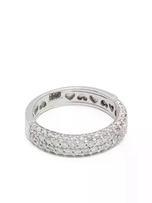 ROSEKEY 18k White Gold Pavé Diamond Ring
