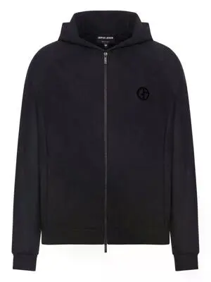 Giorgio Armani Textured Zip-up Hooded Jacket