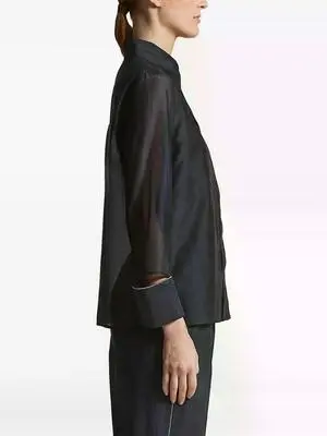Peserico Sheer-paneled Collared Shirt
