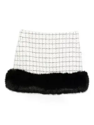 SELF-PORTRAIT Trimmed Mini Skirt - Neutrals