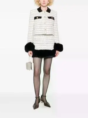 SELF-PORTRAIT Trimmed Mini Skirt - Neutrals
