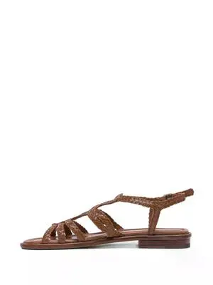 TONI PONS Braided Leather T-bar Flat Sandals